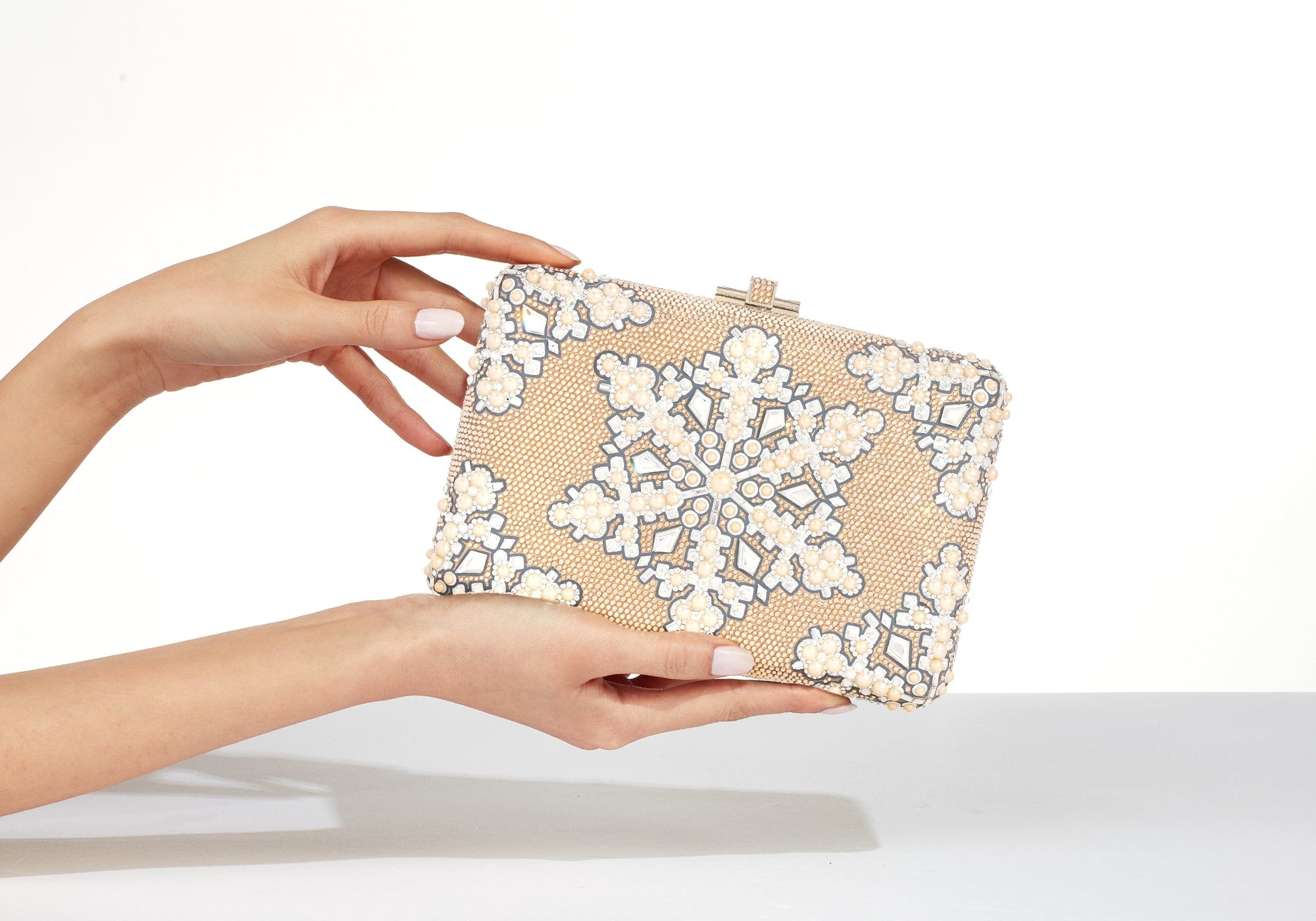 Slim Slide Pearly Snowflake - Judith Leiber