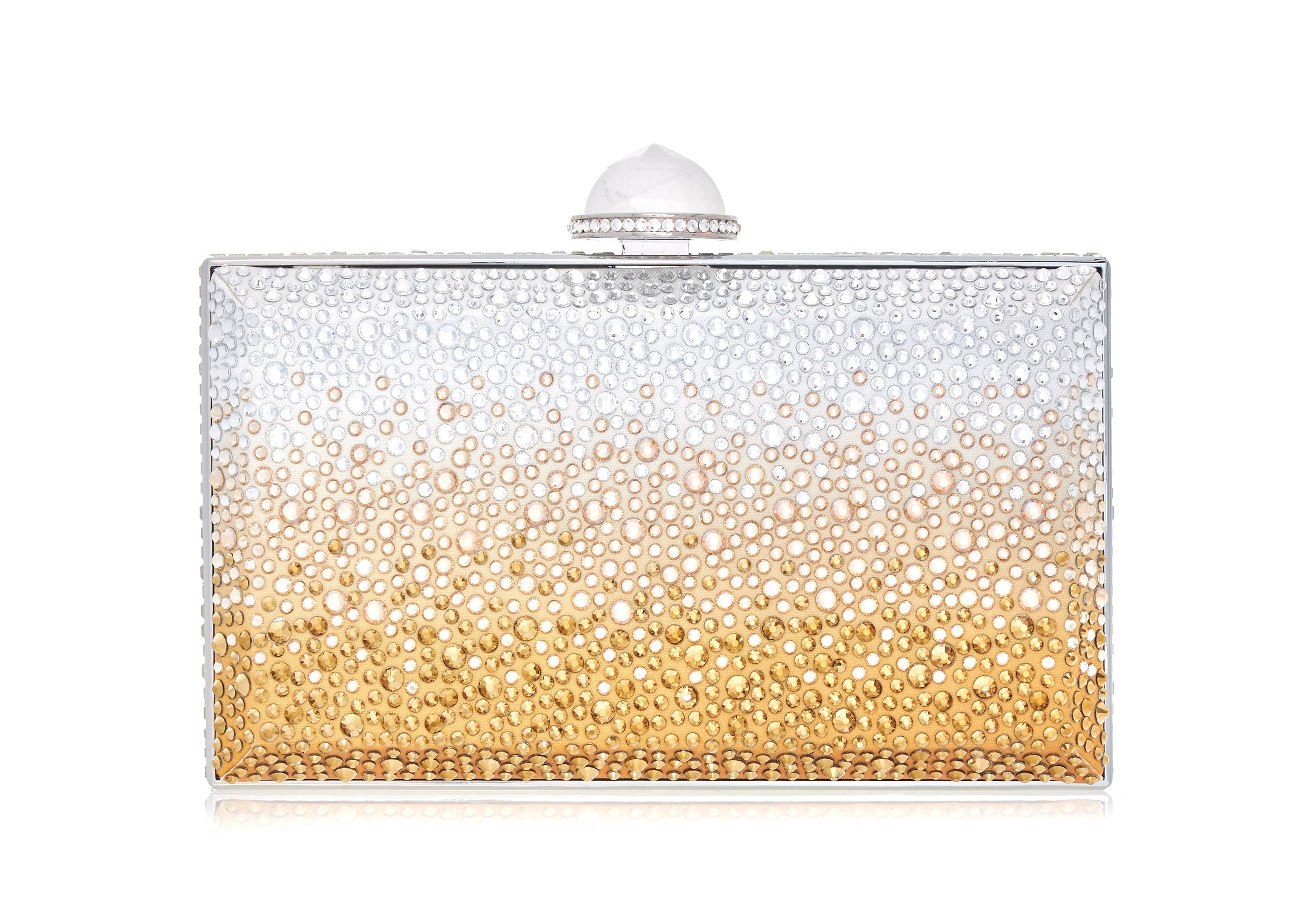 Gemma Crystal Caviar Golden Gradient - Judith Leiber