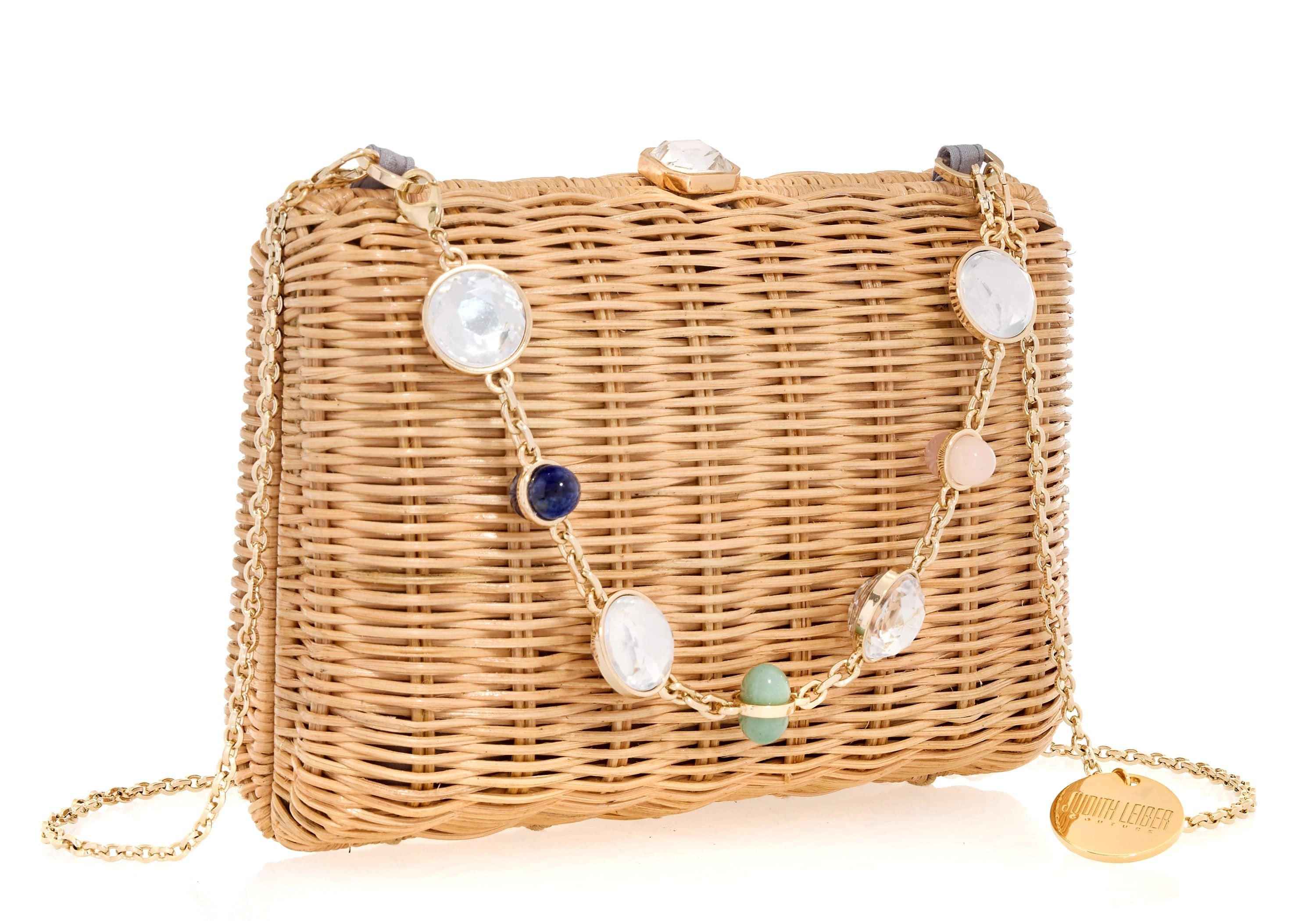 Hailey Wicker Basket Natural Stone Natural - Judith Leiber
