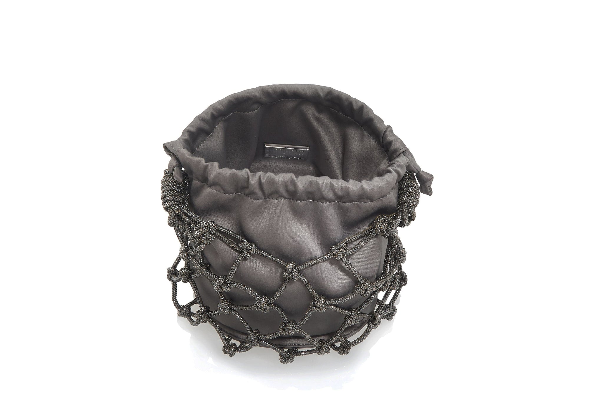 Judith Leiber Sparkle Gray Net Pouch
