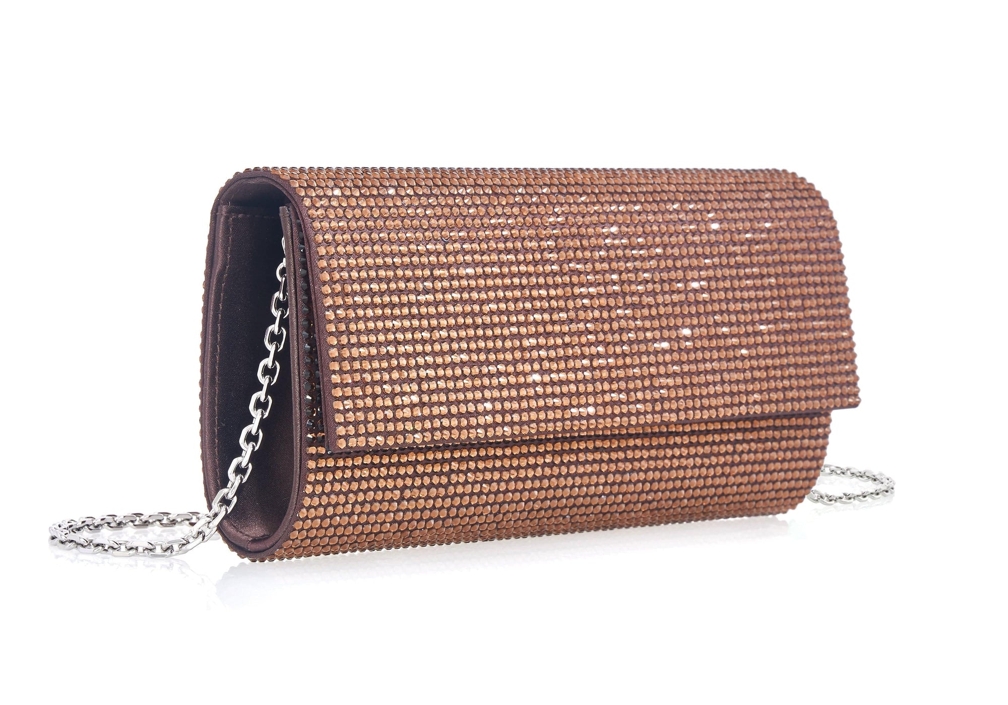 Judith Leiber Chocolate Crystal Perry Clutch
