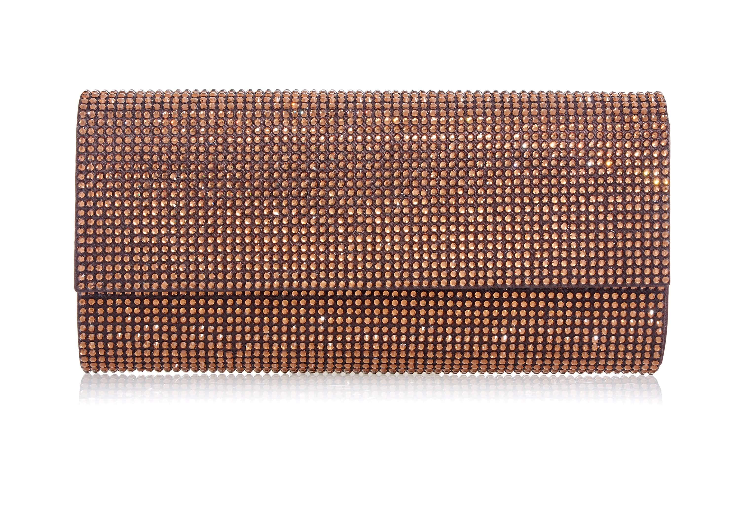 Judith Leiber Chocolate Crystal Perry Clutch